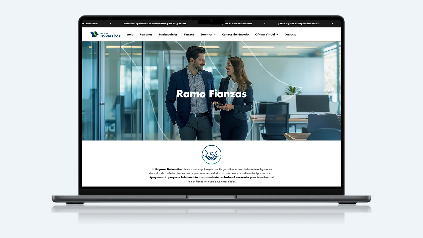 Seguros Universitas Portal Web y Asistente Virtual | LogosCorp