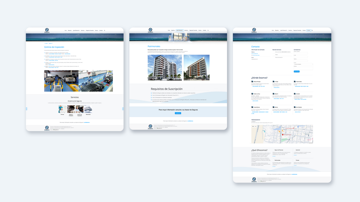 Oceánica de Seguros Website | LogosCorp